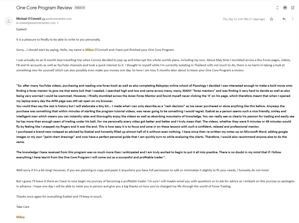 Forex Trading Course - Asia Forex Mentor One Core Program